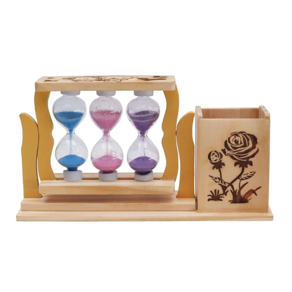 Wooden Bloom Wooden Rose Pen Stand - Wooden Bloom
